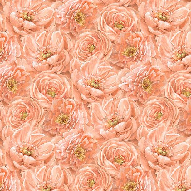 PACKED TONAL FLOWERS PEACH WHISPERS – Calico Gals