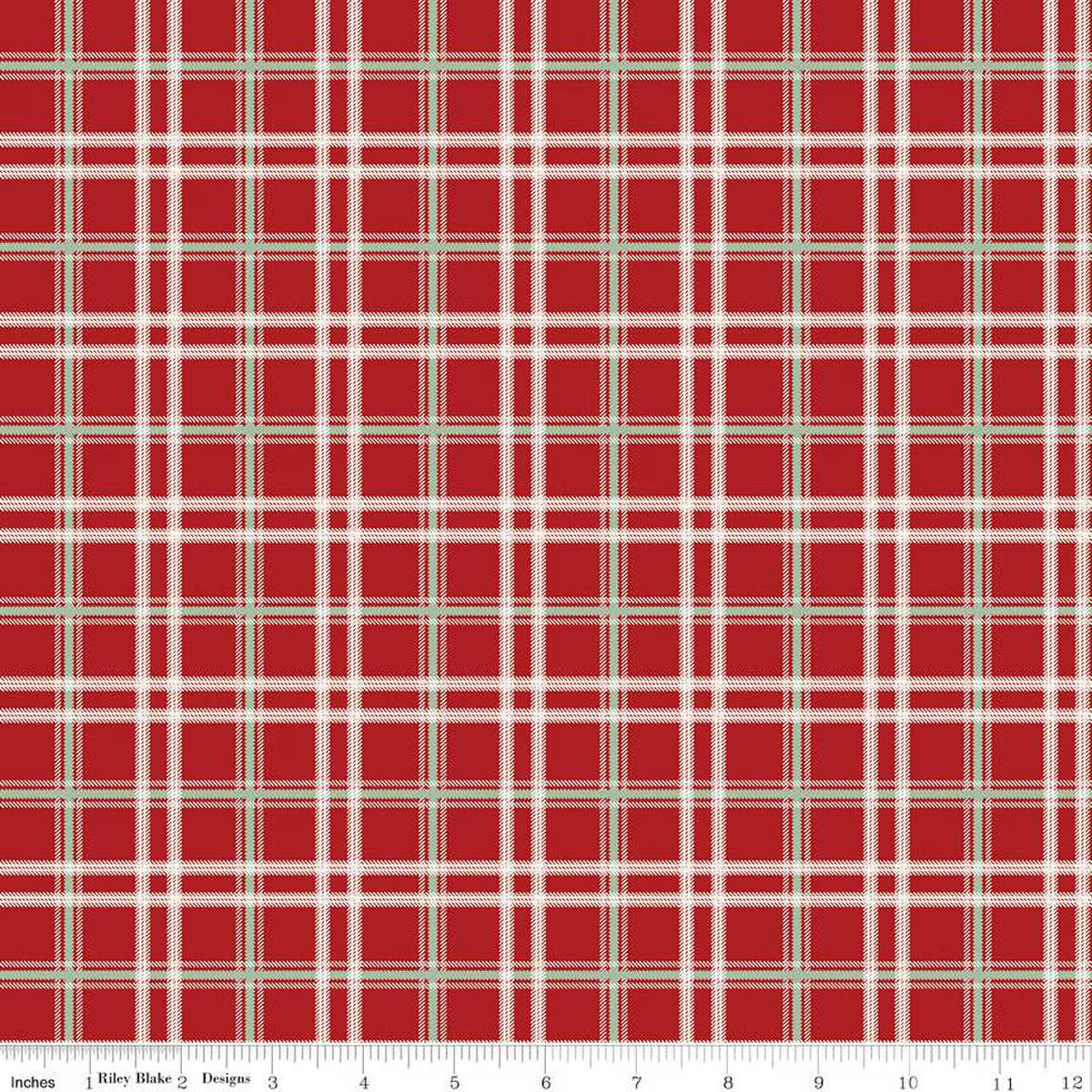 PLAID BARN RED MISTLETOE & HOLLY – Calico Gals