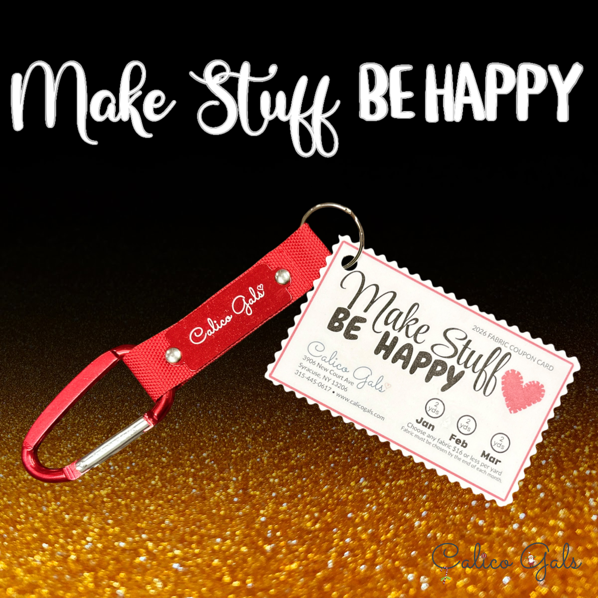 MAKE STUFF, BE HAPPY CARD – Calico Gals