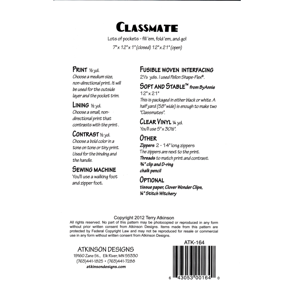 CLASSMATE PATTERN – Calico Gals