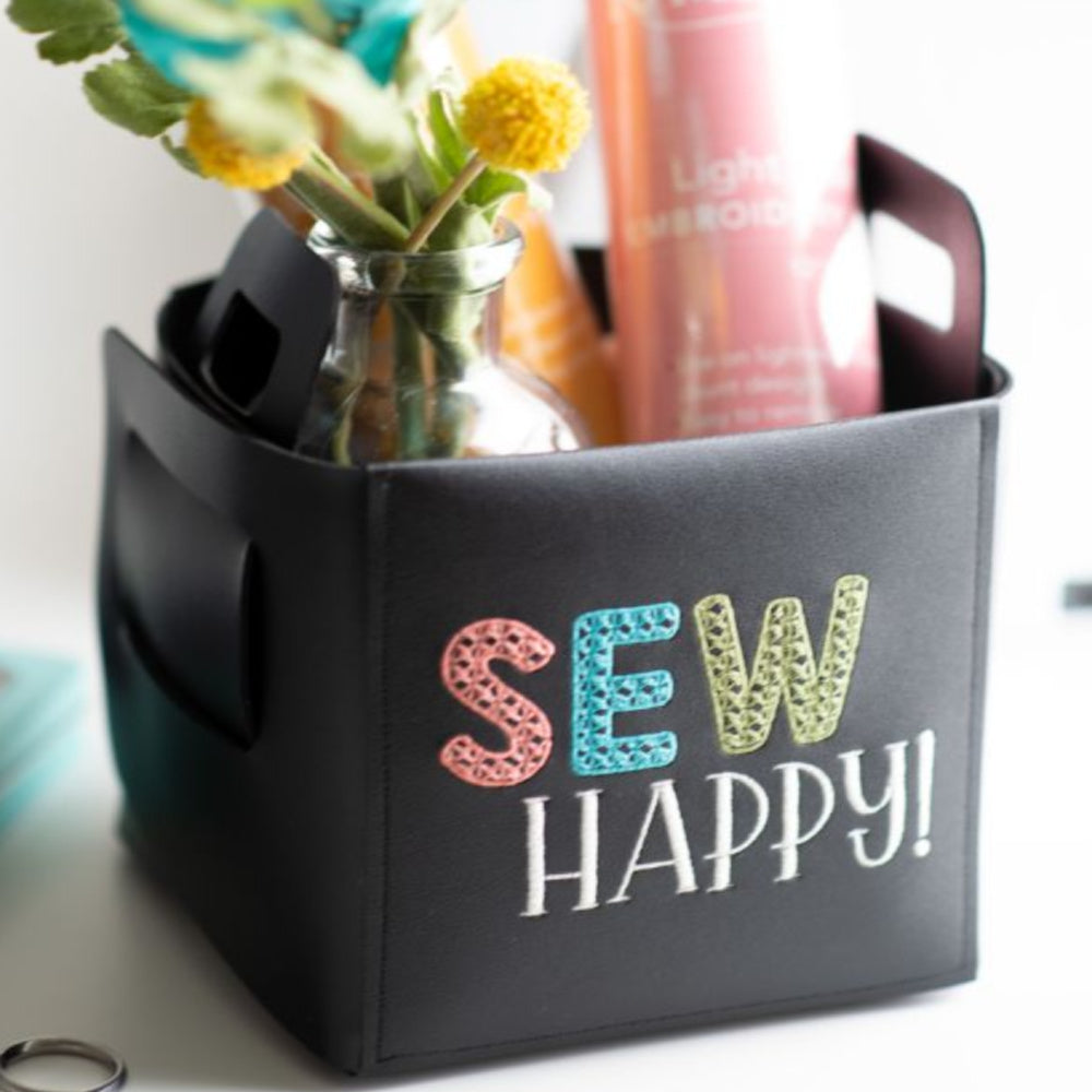 FOLDING STORAGE TOTE BLANK BLACK – Calico Gals