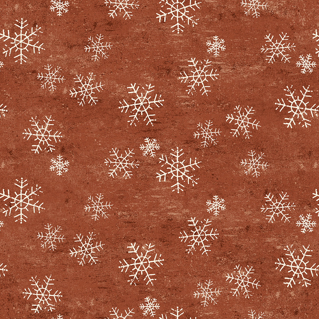 SNOWFLAKES DARK RUST SNOW MOUNTAIN FLANNEL – Calico Gals