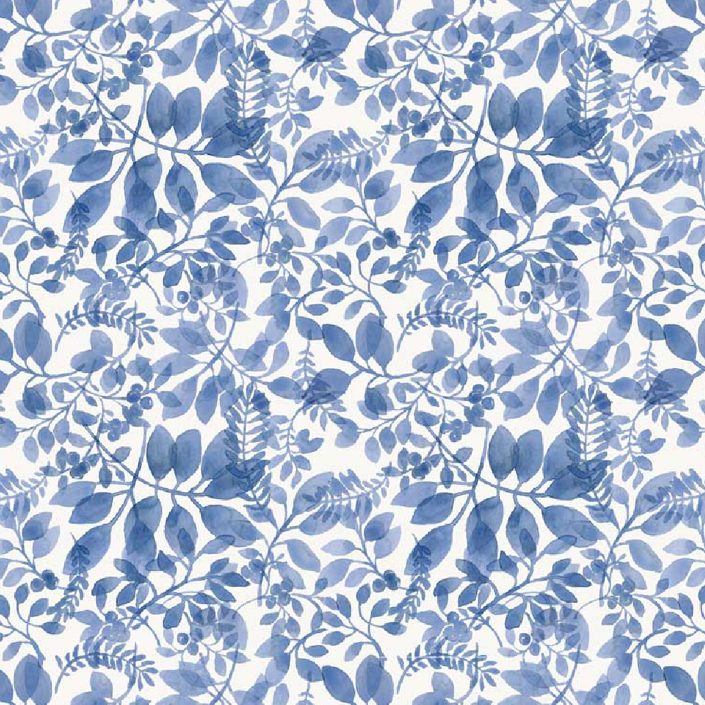 BLUE TONAL LEAVES INDIGO PETALS – Calico Gals