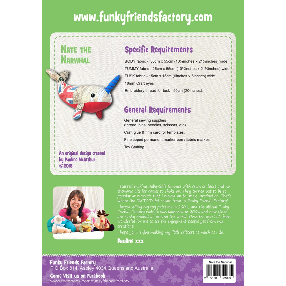 NATE THE NARWHAL PATTERN – Calico Gals