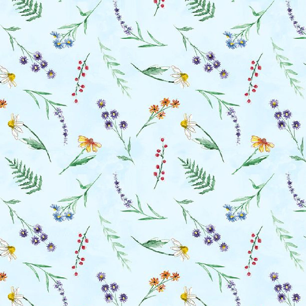 SMALL FLORAL TOSS BLUE FANCIFUL FLIGHT – Calico Gals